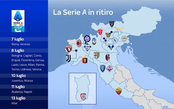 Serie A, raduni e ritiri delle squadre per il campionato 2024 2025 ...
