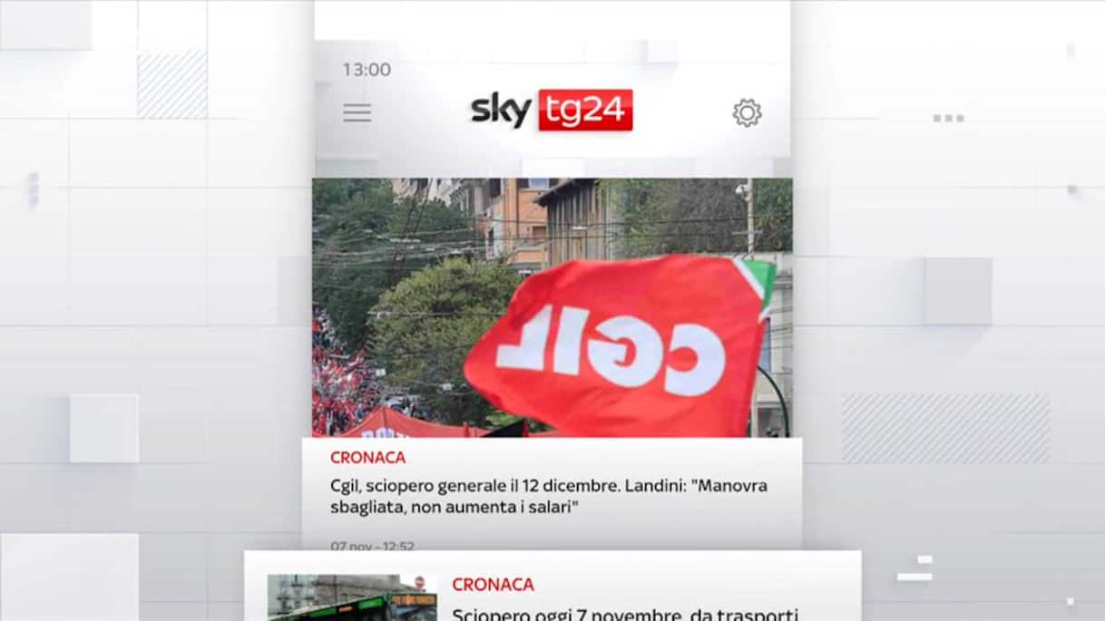 I titoli di Sky Tg24 del 7 novembre, edizione ore 13 | Video Sky TG24