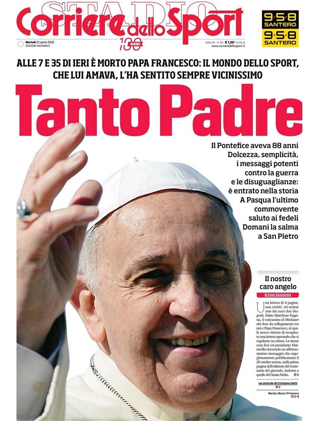 Morte Papa Francesco, prime pagine dei giornali di oggi: rassegna ...