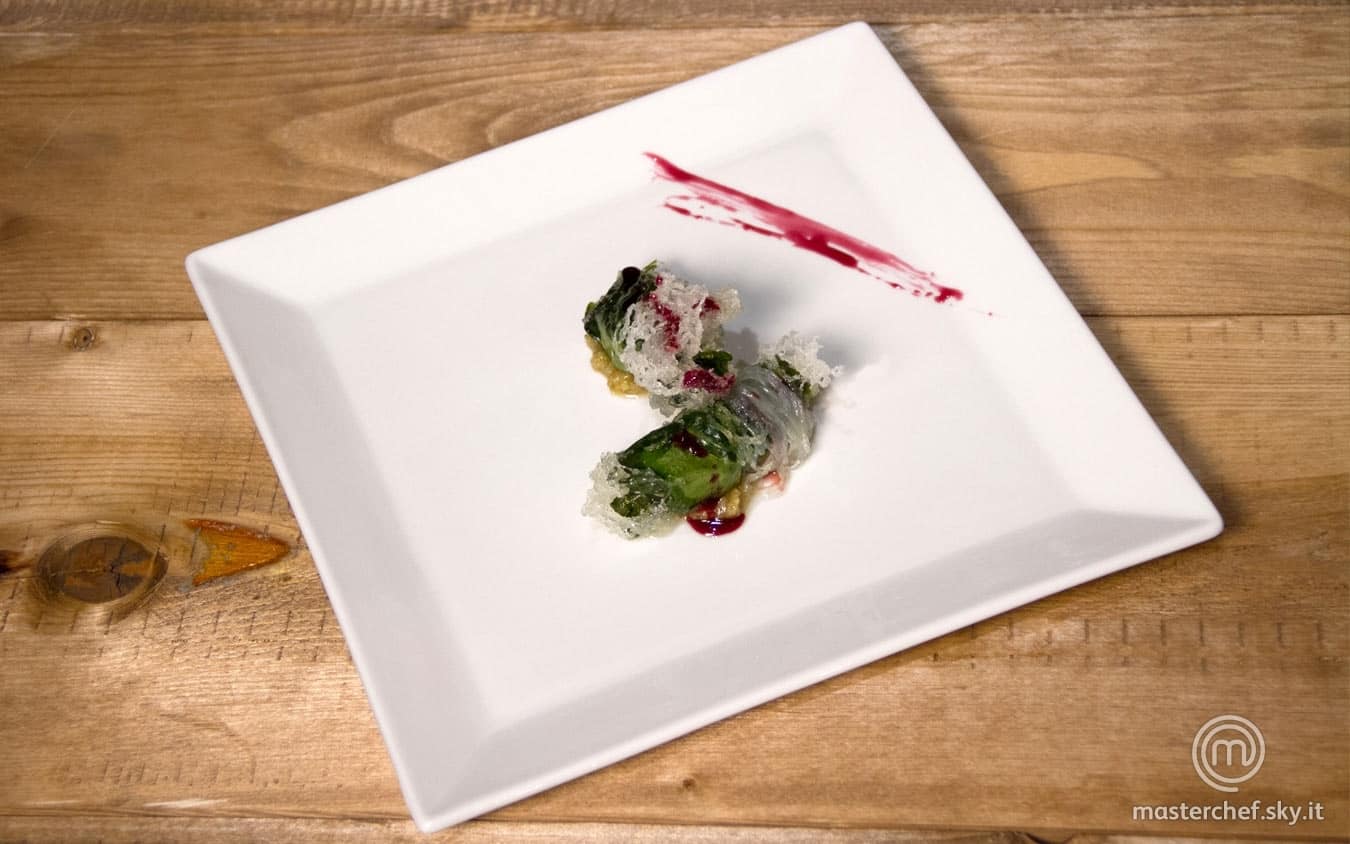 Masterchef: Involtini di noodles con orata e bietola e riduzione di ...