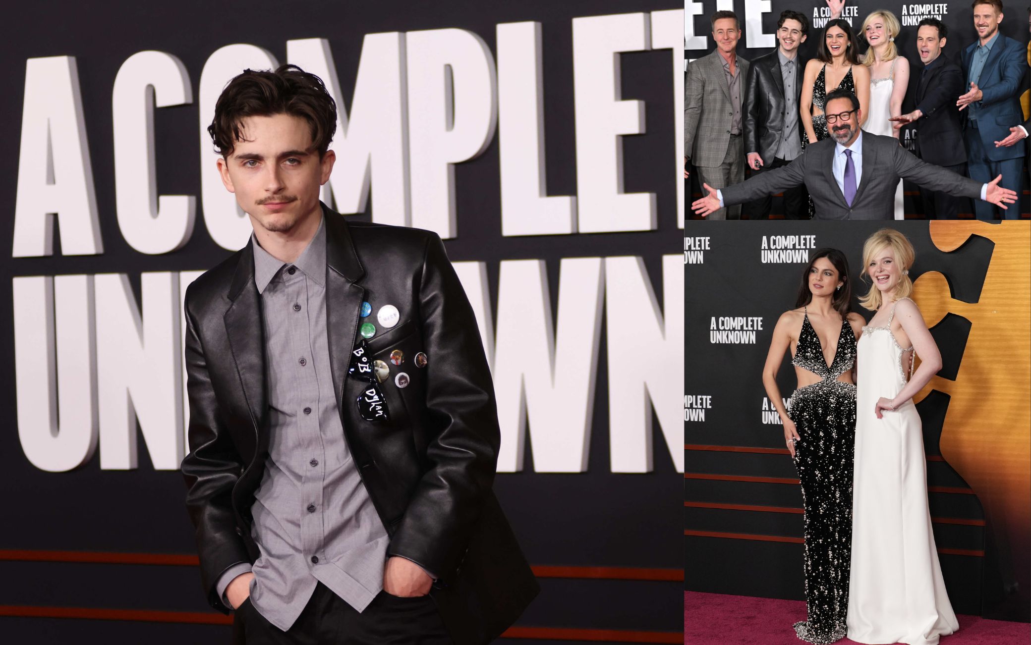 A Complete Unknown, Timothée Chalamet e il cast del film sul red carpet ...