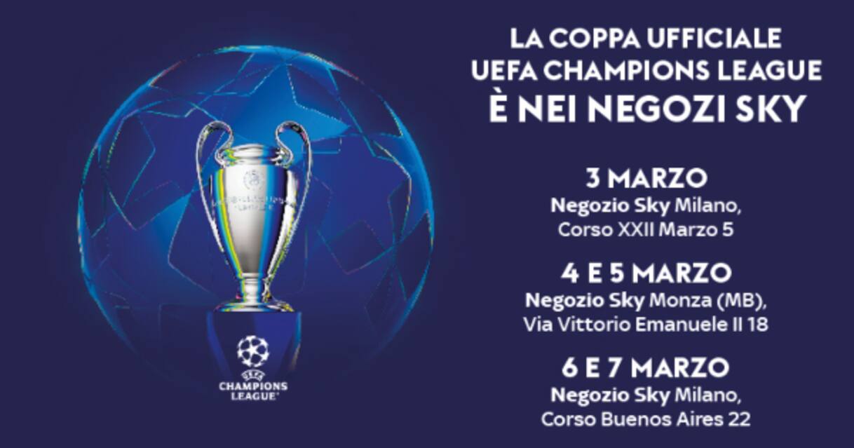 Champions League, la coppa dell'edizione 2024 2025 nei negozi Sky: le ...