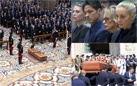 Funerali Silvio Berlusconi, le foto in piazza Duomo a Milano tra folla e corone di fiori. FOTO ...