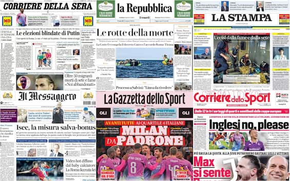 Le prime pagine dei quotidiani di oggi 15 marzo | la rassegna stampa