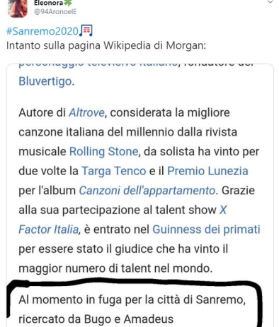 Sanremo, Bugo e Morgan squalificati: l'ironia su Twitter. FOTO | Sky TG24