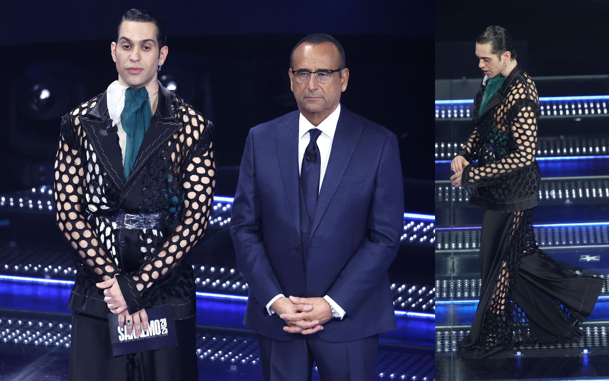 Look Sanremo, tutti i look e i vestiti indossati da Mahmooed e Geppi ...