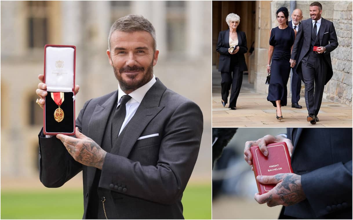 David Beckham nominato Cavaliere da Re Carlo III: le foto a Windsor con ...