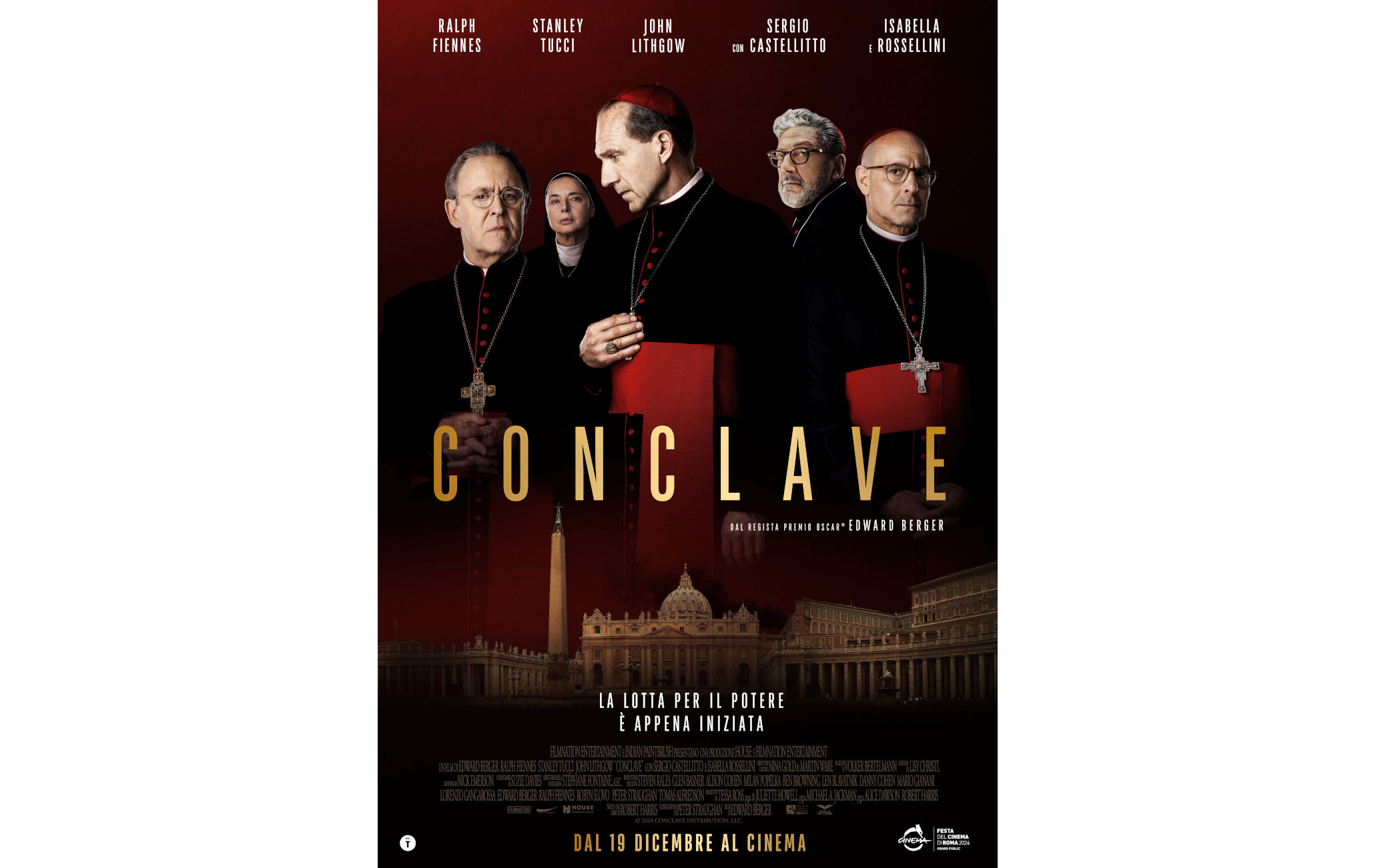 Conclave, il cast del film con Ralph Fiennes, Sergio Castellitto e ...