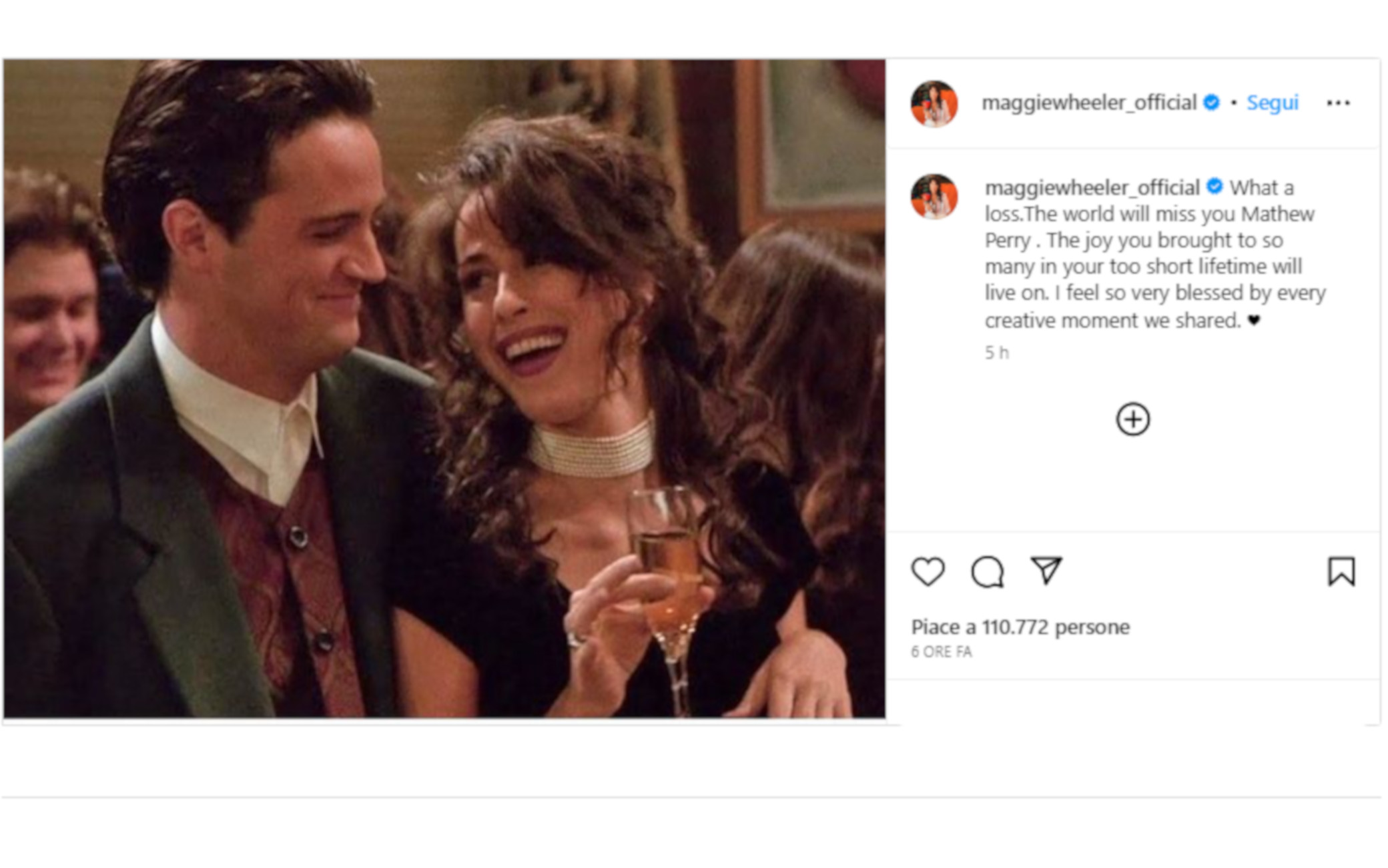 Addio a Matthew Perry, Sky lo ricorda con lo speciale Friends: The ...