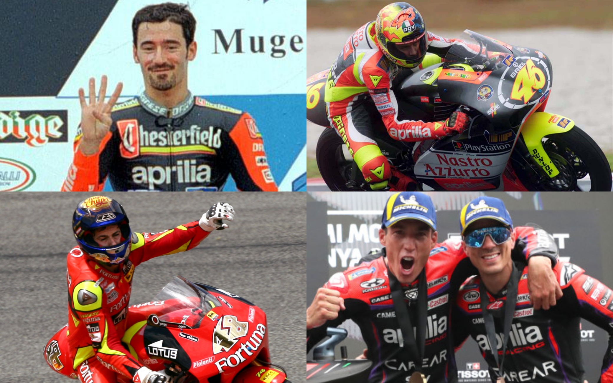 La storia dell'Aprilia: dai Mondiali di Biaggi e Rossi ai trionfi in ...