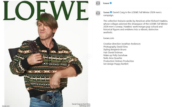 Moda, Daniel Craig rinnova il suo stile per l'ultima campagna di Loewe ...