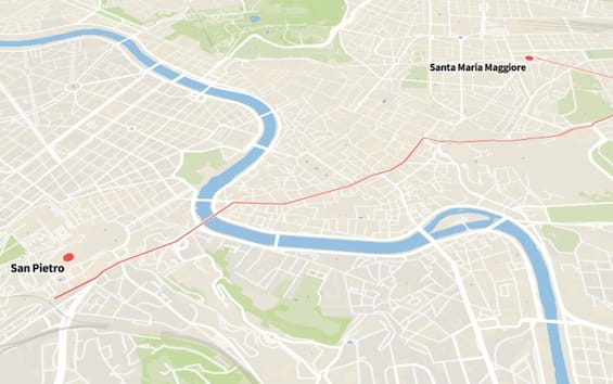 Funerali Papa Francesco, la mappa con il percorso del corteo funebre da ...