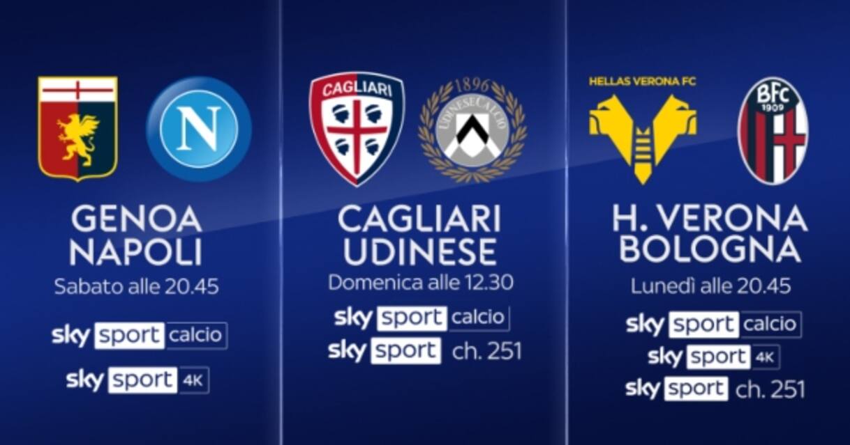 Serie A, 4^ giornata: le partite, dove vederle e gli arbitri | Sky Sport
