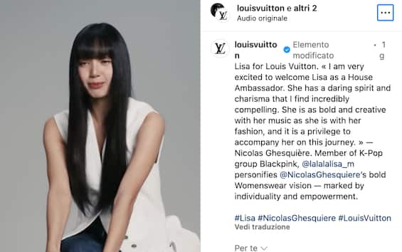 Lisa della band k-pop Blackpink è la nuova brand ambassador di Louis ...