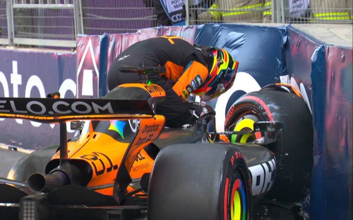 GP Baku, Piastri contro le barriere verso la fine del Q3 a Baku. video ...