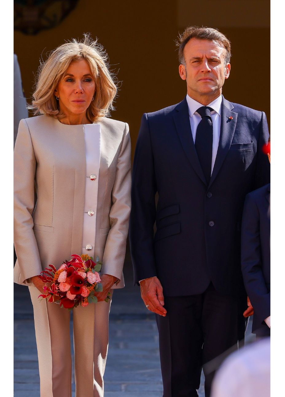 Macron e la moglie Brigitte in visita dal principe Alberto e Charlene ...