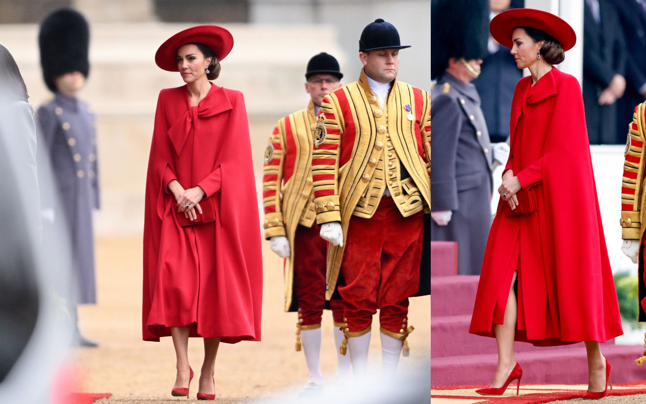Kate Middleton splendida con la mantella rossa, il capo preferito dalle ...