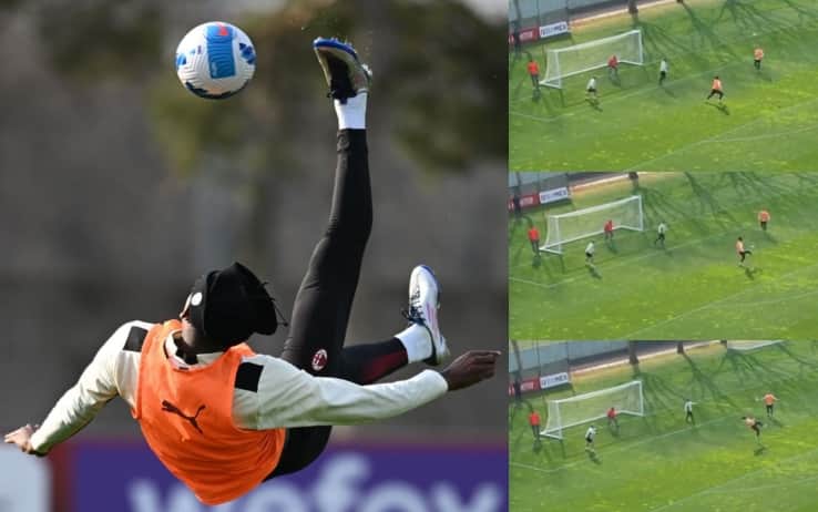 Leao, l'attaccante del Milan fa gol in rovesciata in allenamento. VIDEO ...