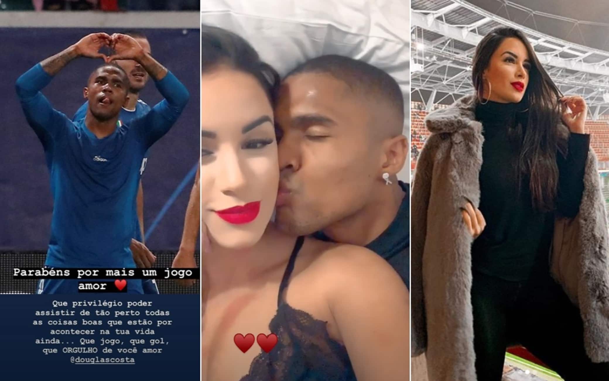 Juve, Douglas Costa 'festeggia' il gol con la fidanzata Nathalia Felix ...