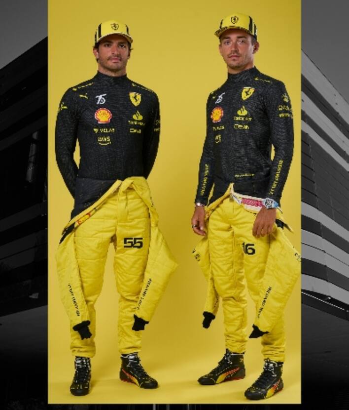 F1, Ferrari al Gp Monza con macchina e tuta piloti color giallo Modena. Foto e Video | Sky Sport