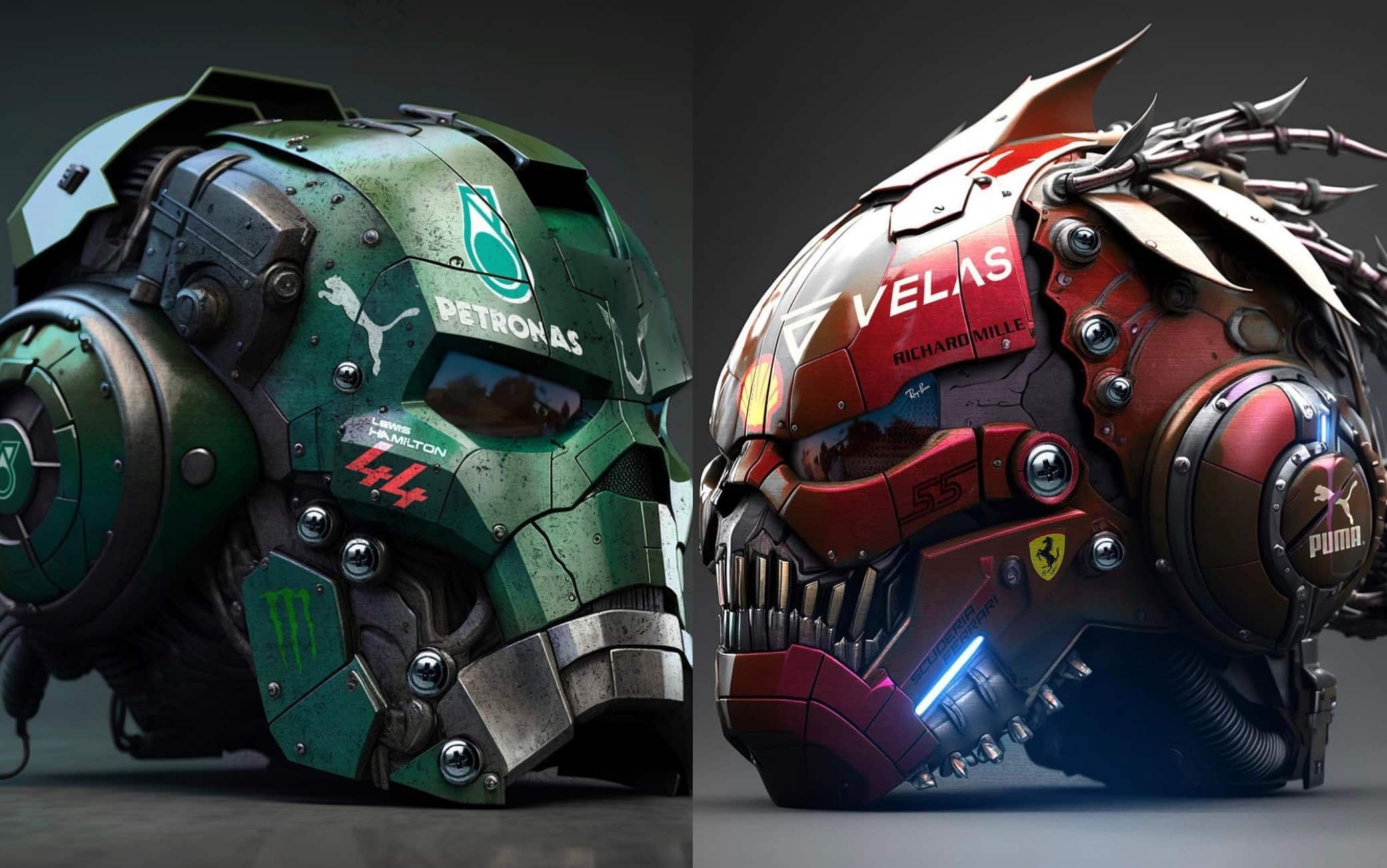 F1 2023, i caschi dei piloti in versione futuristica. Foto | Sky Sport