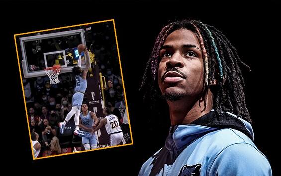NBA, Ja Morant si inventa una stoppata assurda, LeBron si congratula ...
