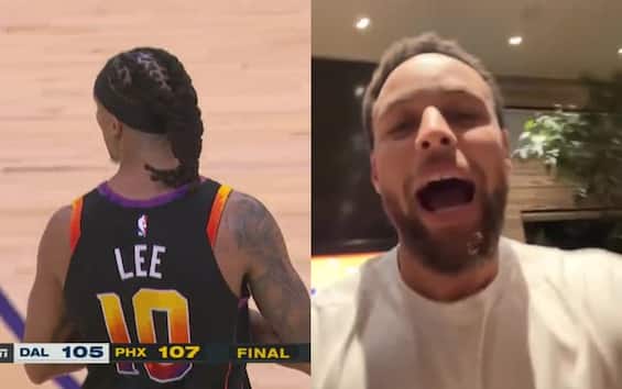 NBA, Steph Curry esulta per il canestro di Damion Lee: il video | Sky Sport