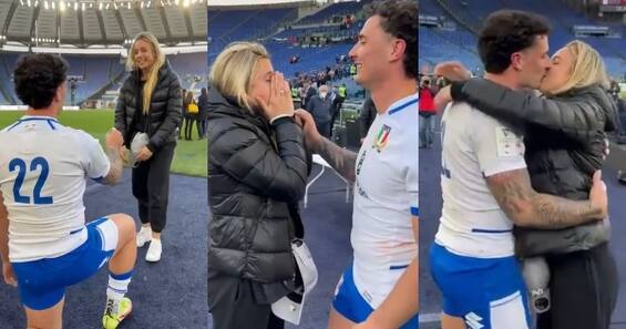 Rugby, la proposta di matrimonio di Marco Zanon dopo Italia-Scozia ...