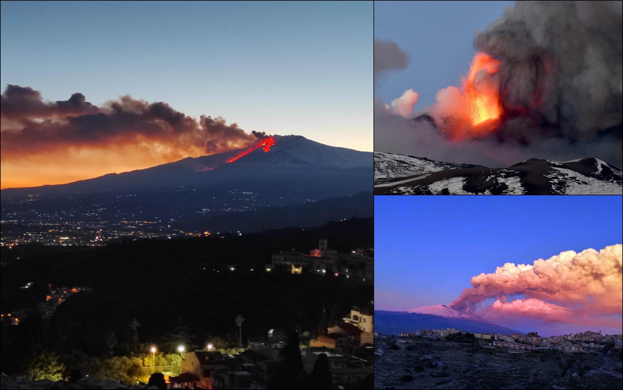 Sicilia, violenta eruzione dell'Etna: le foto dalla provincia di Catania