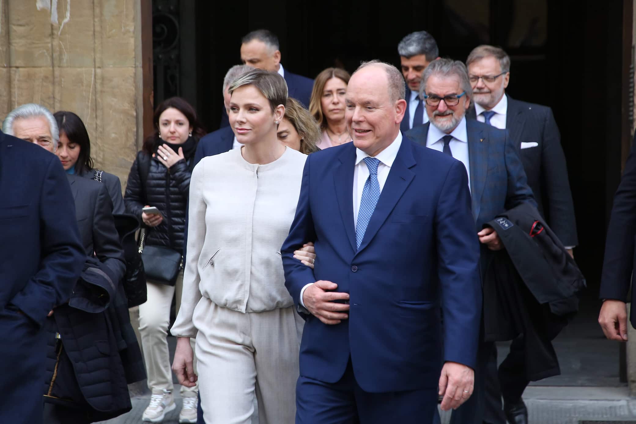 Charlene di Monaco visita Firenze con il principe Alberto. FOTO | Sky TG24