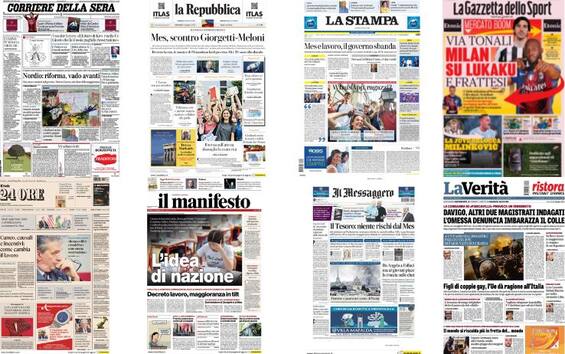 Le prime pagine dei quotidiani di oggi 22 giugno: la rassegna stampa di ...
