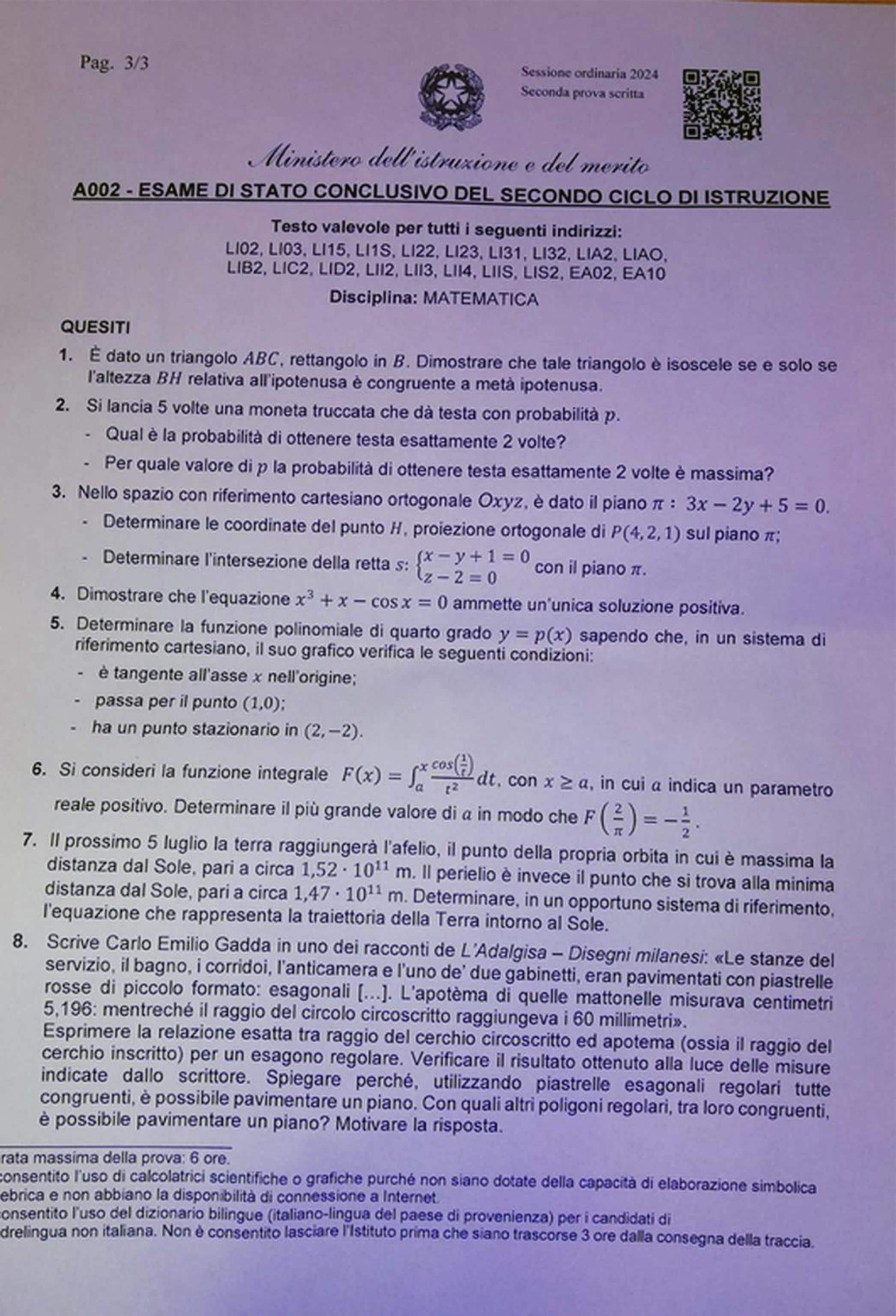 Seconda prova Maturità 2024 al liceo scientifico, le soluzioni a ...