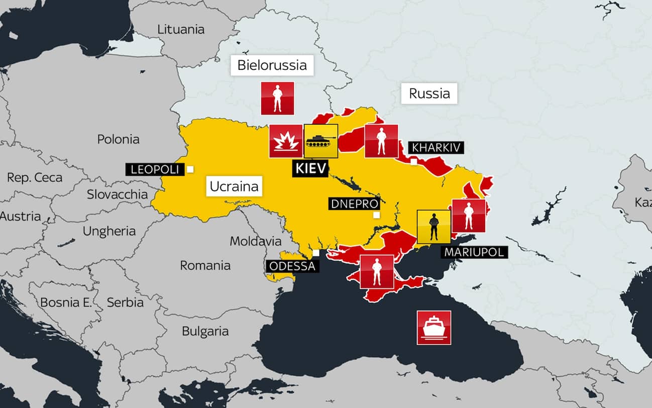 Guerra In Ucraina La Mappa Dellinvasione Russa Foto Sky Tg24