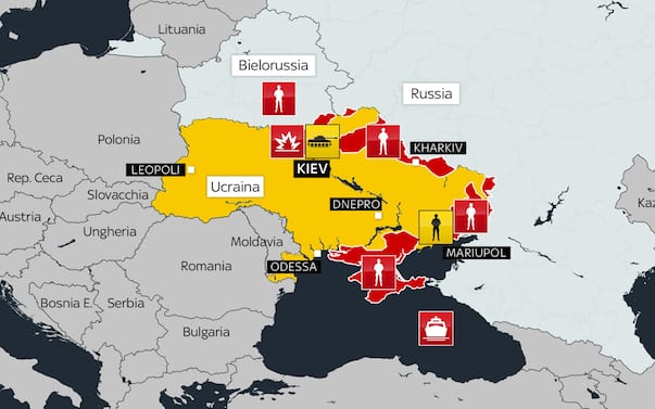 Guerra in Ucraina, la mappa dell’invasione russa. FOTO | Sky TG24