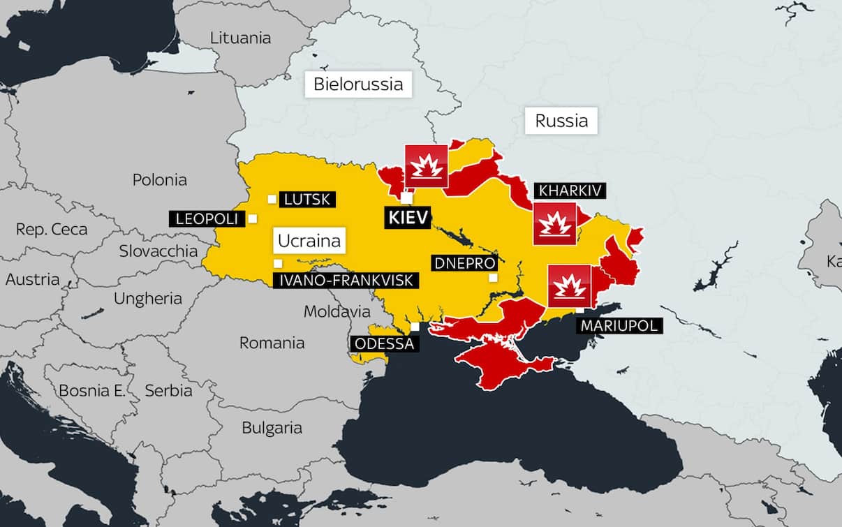 Guerra Russia Ucraina Le Mappe Dellattacco E Quali Sono Le Città