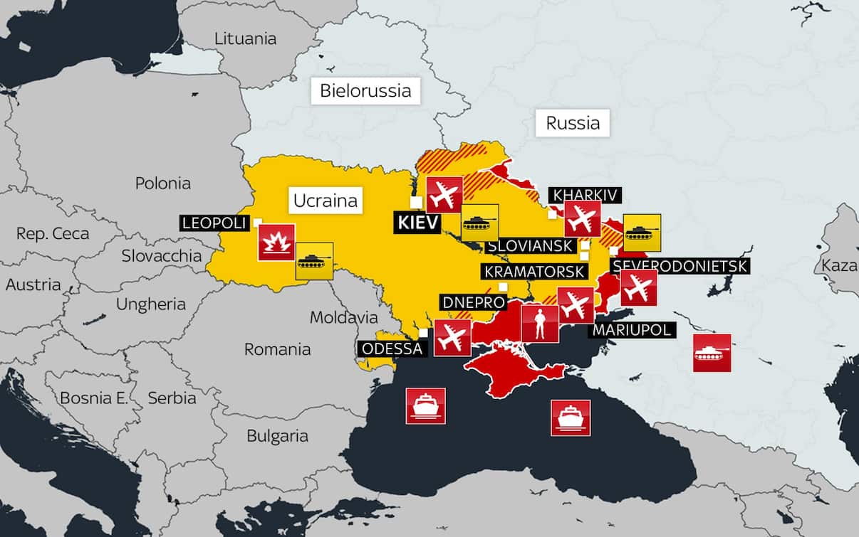 Ucraina, la mappa del conflitto: al via la battaglia del Donbass | Sky TG24