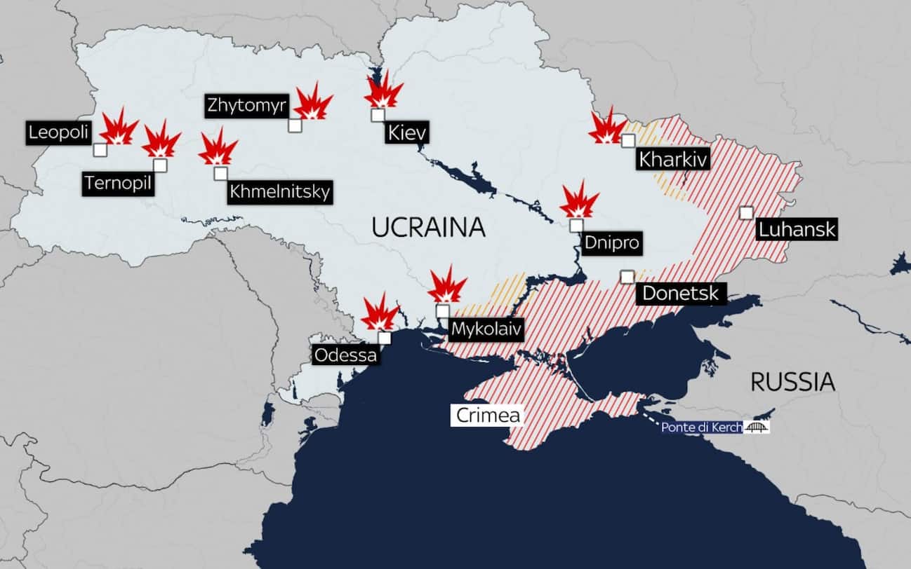 Guerra in Ucraina, Kiev oggi sotto bombardamento. FOTO | Sky TG24
