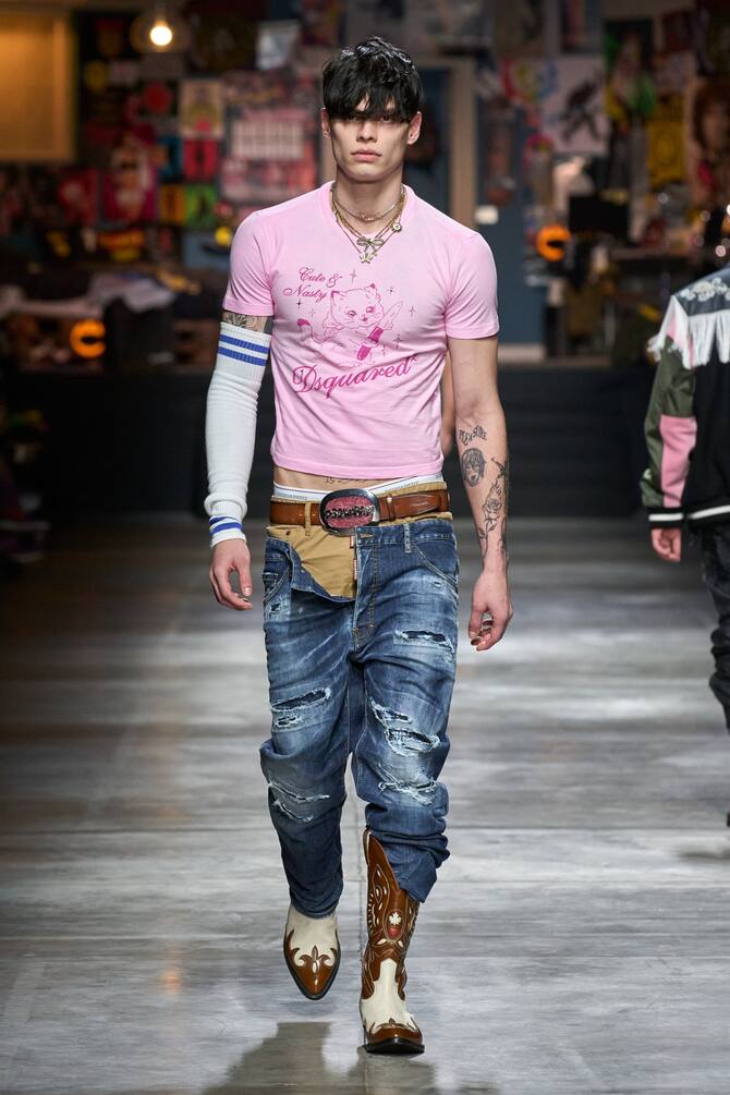 Milano Fashion Week, la collezione autunno-inverno 2023 di Dsquared2. FOTO