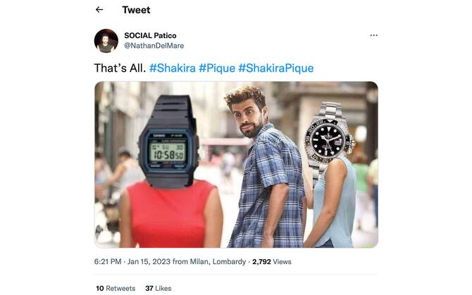 Shakira e Piqué, i meme virali, dal Casio al barattolo di marmellata. FOTO