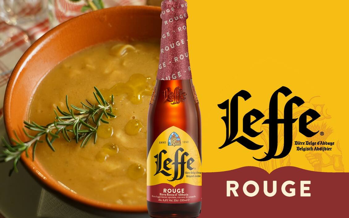 Pasta e fagioli con Leffe Rouge