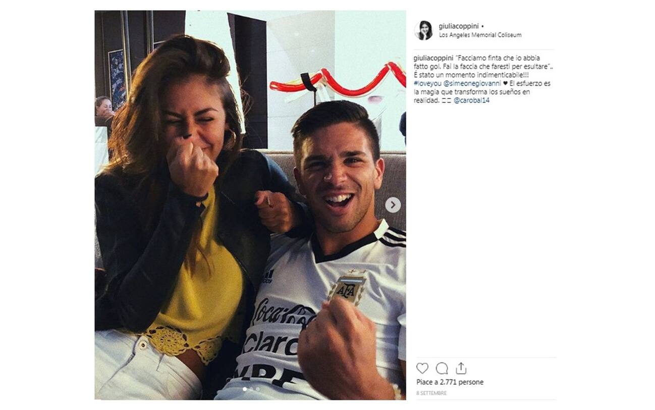 Giulia Coppini, chi è la fidanzata del 'Cholito' Simeone. FOTO | Sky Sport